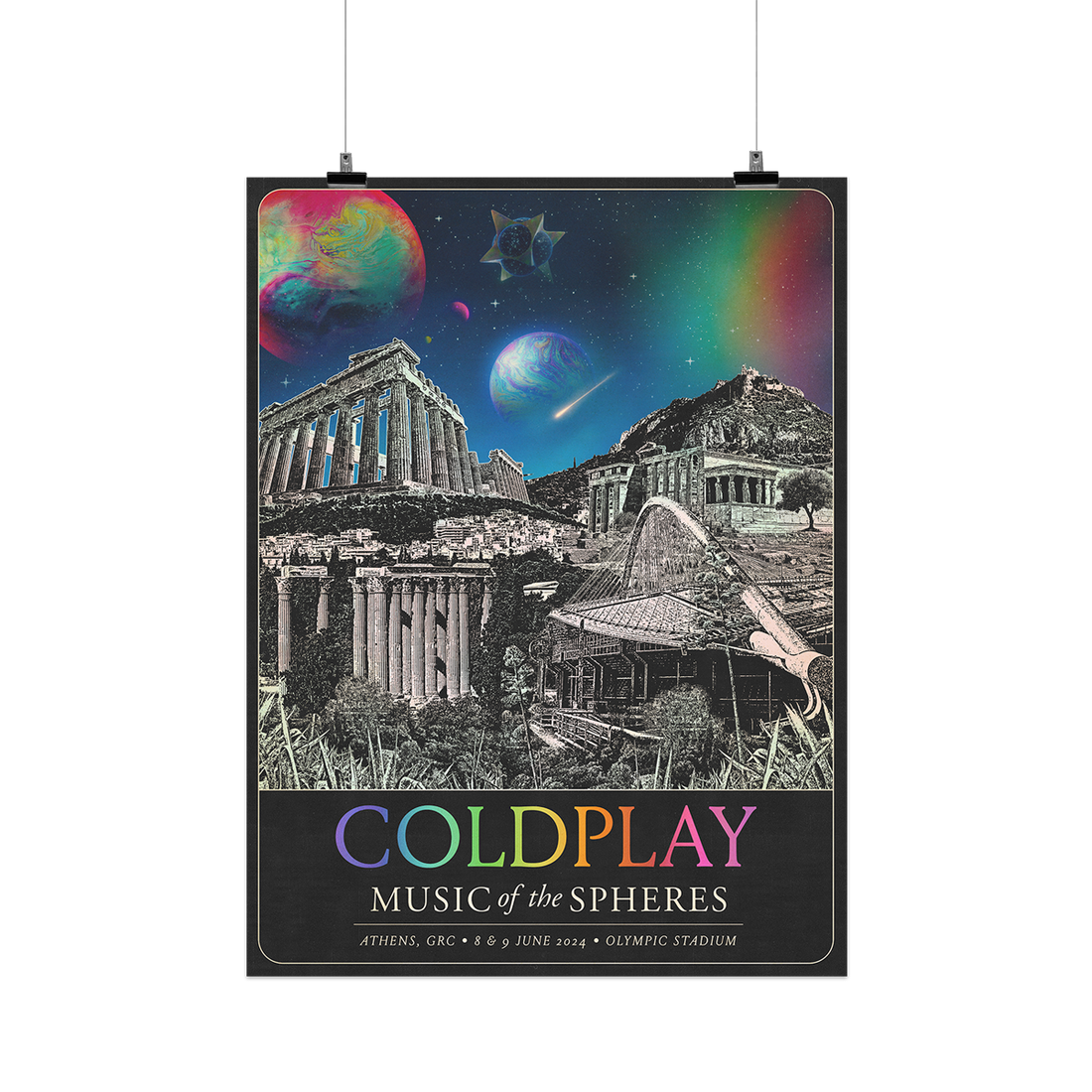 Athens June 2024 Music Of The Spheres Tour Poster - Hand Numbered Limi ...