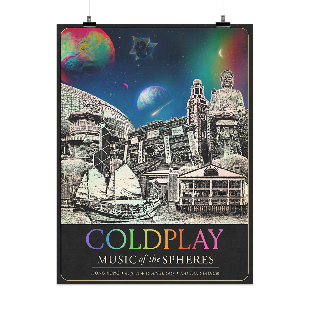 HONG KONG APRIL 2025 MUSIC OF THE SPHERES TOUR POSTER – Coldplay UK